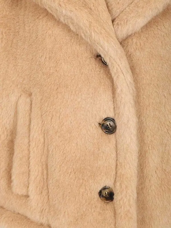 Max Mara Corvino Cape In Alpaca And Cashmere - Cream