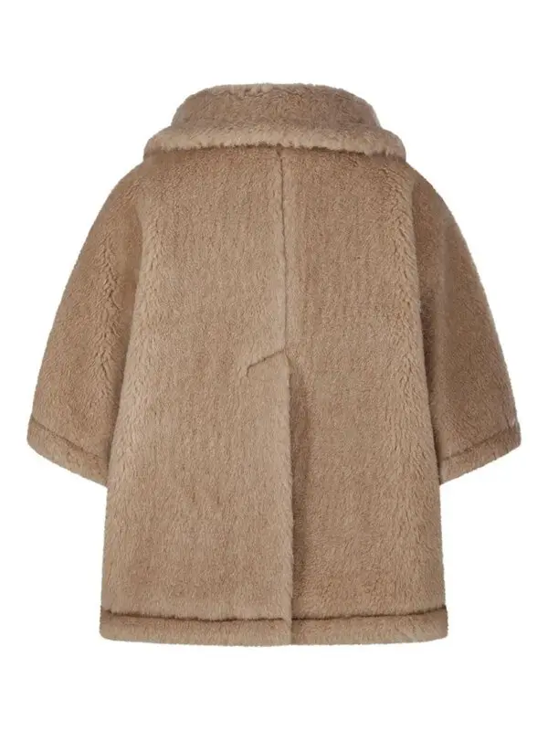 Max Mara Corvino Cape In Alpaca And Cashmere - Cream