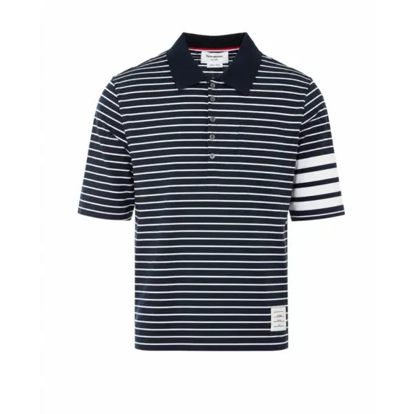 Thom Browne 4-bar Striped Polo - Blue