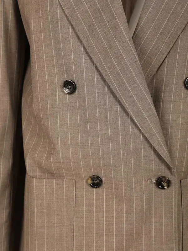 Max Mara Oversized Virgin Wool Double-breasted Pinstripe Blazer
