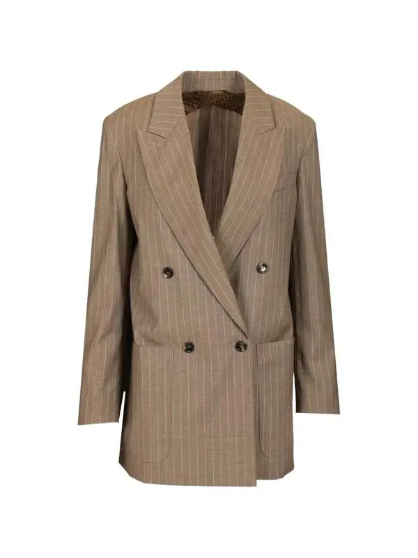 Max Mara Oversized Virgin Wool Double-breasted Pinstripe Blazer