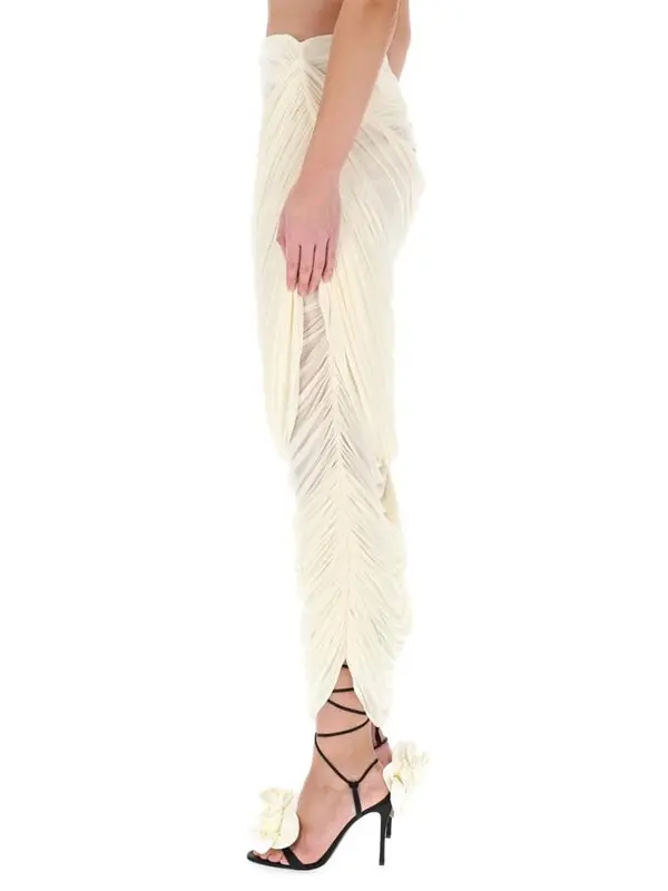 Magda Butrym Draped Midi Skirt - Cream