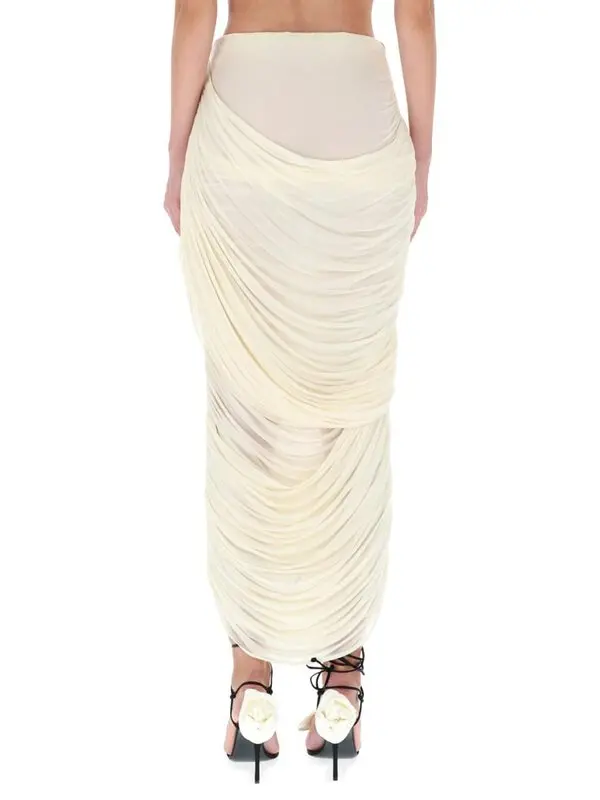 Magda Butrym Draped Midi Skirt - Cream