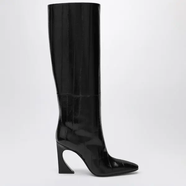 Fendi Hagfish Leather Boots Arco - Black