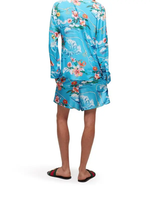 Gucci Printed Silk Twill Shorts
