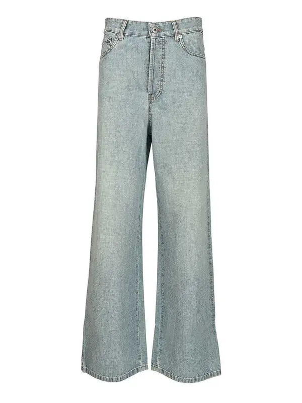Miu Miu Chambray Denim Trousers - Blue