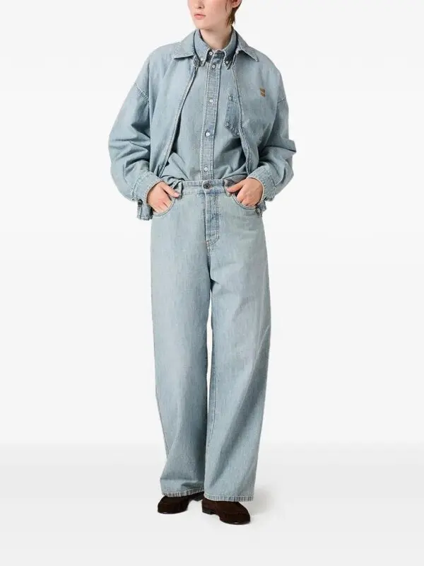 Miu Miu Chambray Denim Trousers - Blue