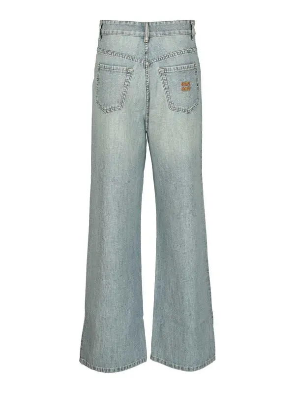 Miu Miu Chambray Denim Trousers - Blue