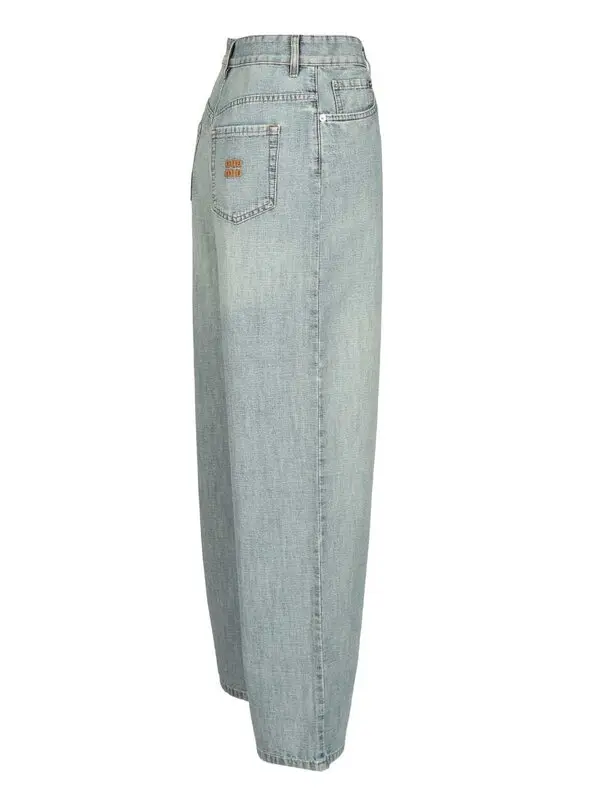 Miu Miu Chambray Denim Trousers - Blue