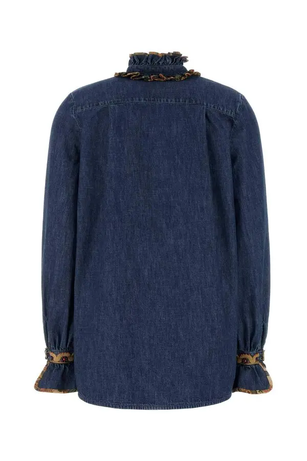 Valentino Garavani Chambray Denim Blouse - Blue