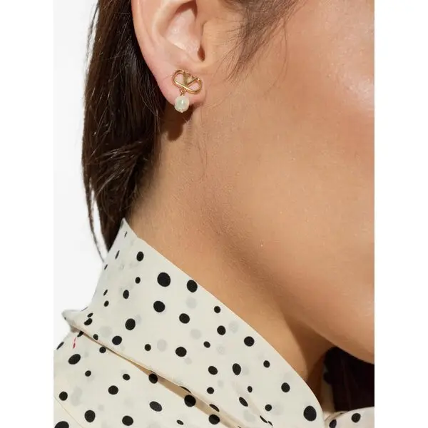Valentino Garavani Vlogo Signature Pearl Earrings - Gold