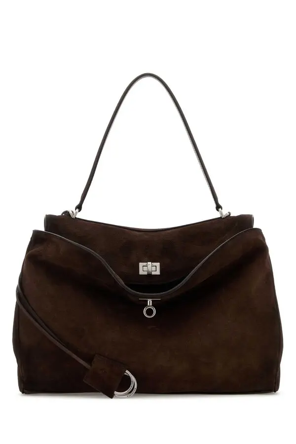 Balenciaga Suede Medium Rodeo Handbag - Brown