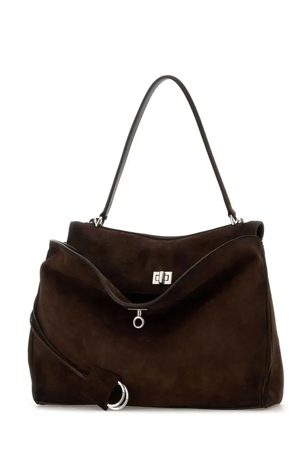 Balenciaga Suede Medium Rodeo Handbag - Brown