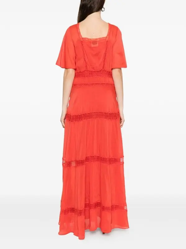 FORTE_FORTE Cotton And Silk V-necked Dress - Multicolor