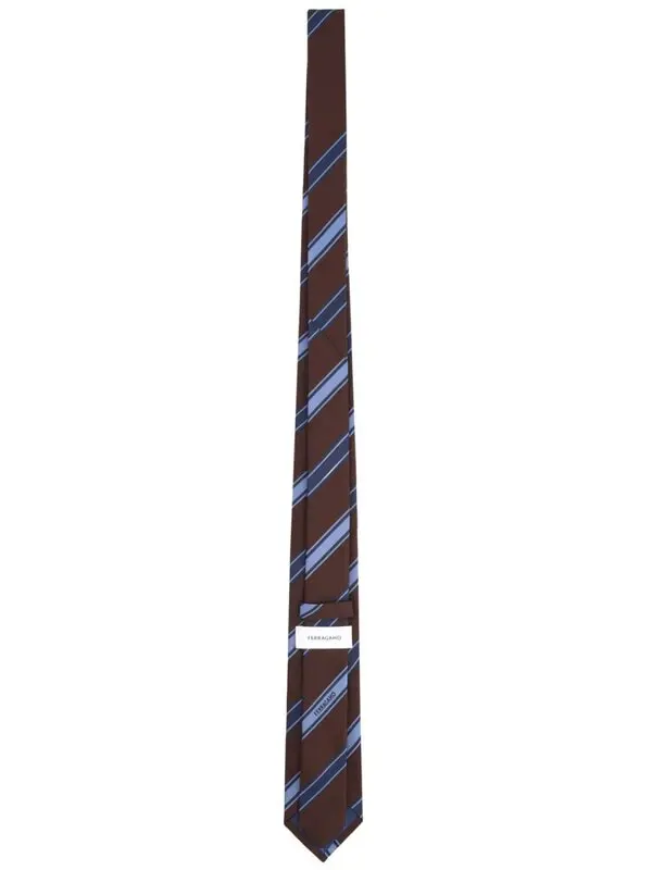 FERRAGAMO Cravatta In Seta - Brown