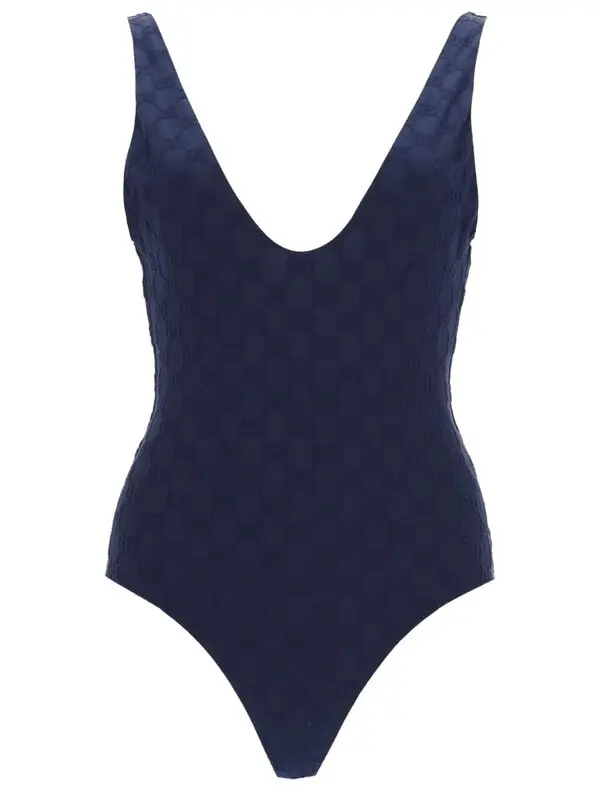 Gucci Gg Weave One Piece Swimsuit - Blue