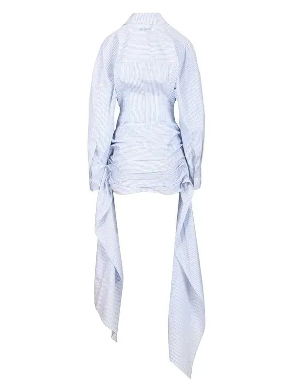 Attico Striped Cotton Mini Dress - Blue