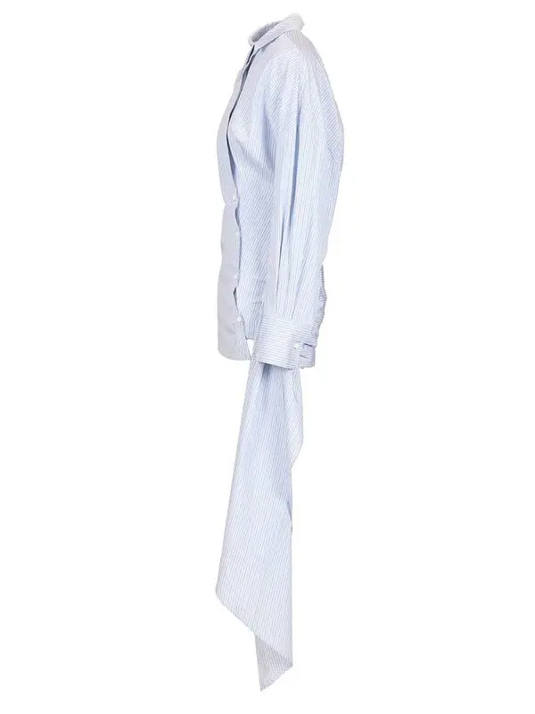 Attico Striped Cotton Mini Dress - Blue