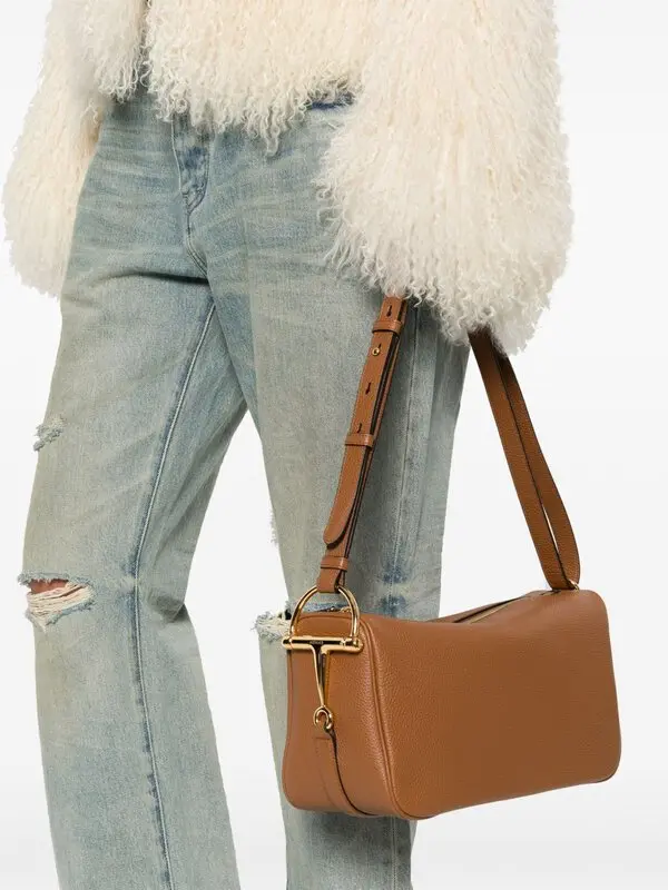 Gucci Half Horsebit Medium Leather Shoulder Bag