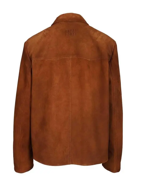 Miu Miu Suede Jacket - Brown