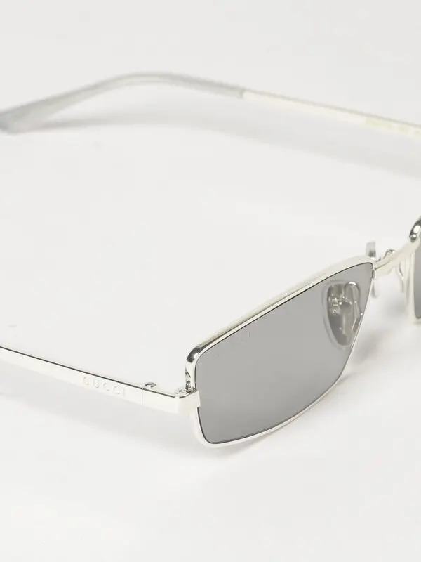 Gucci Rectangular Metal Sunglasses - Silver