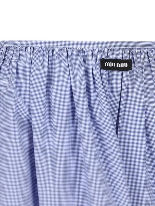 Miu Miu Cotton Midi Skirt - Multicolor