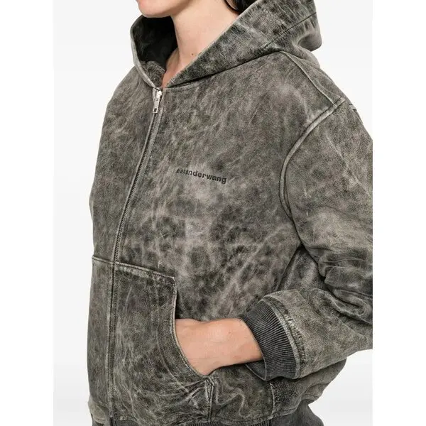 Alexander Wang Grey Jackets Leather Jackets