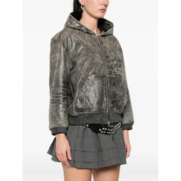 Alexander Wang Grey Jackets Leather Jackets