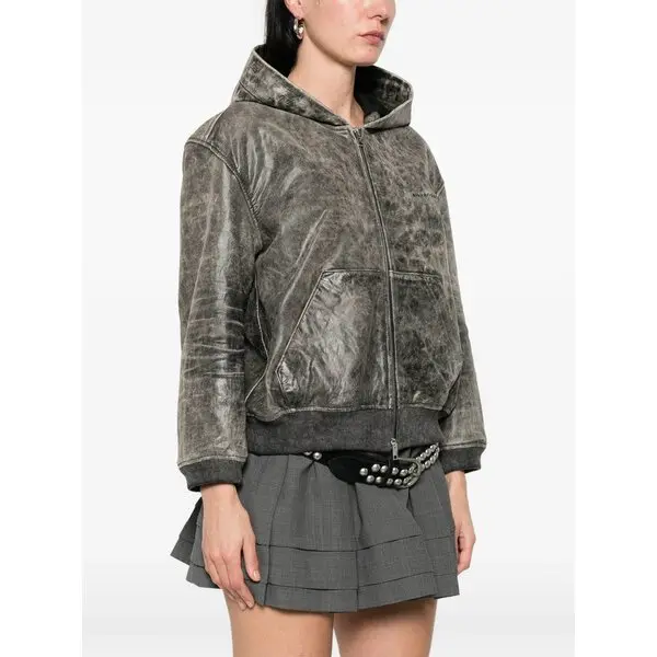 Alexander Wang Leather Hooded Jacket