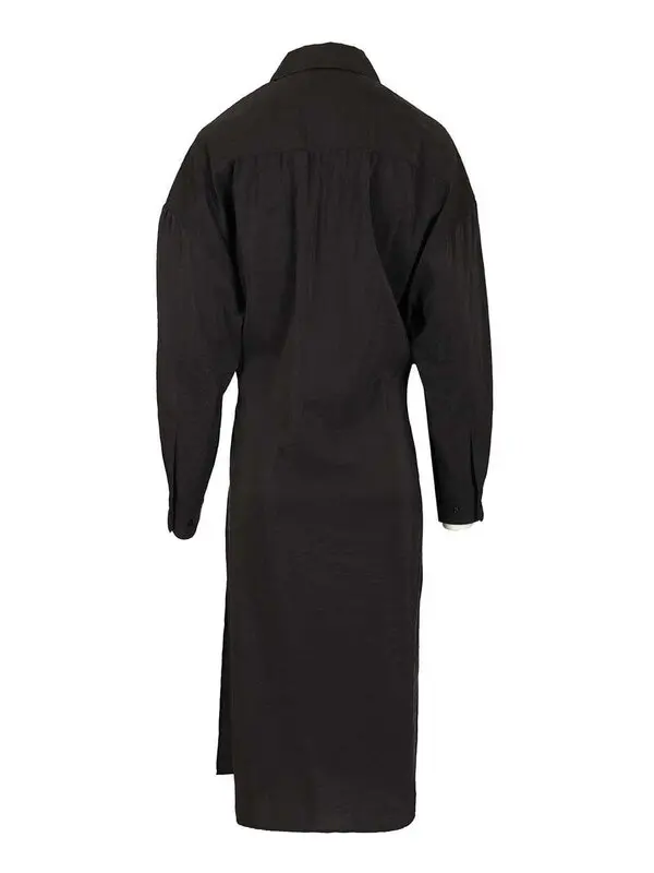 LEMAIRE Twisted Silk Blend Shirt Dress - Gray