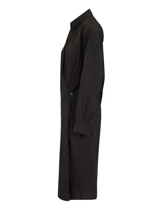 LEMAIRE Twisted Silk Blend Shirt Dress - Gray