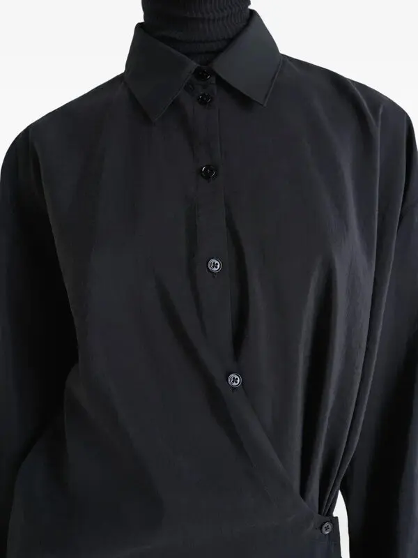 LEMAIRE Twisted Silk Blend Shirt Dress - Gray