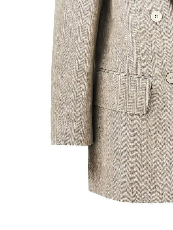 Max Mara Linen Double-breasted Jacket - Multicolor
