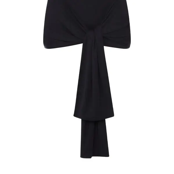TOTEME Cotton Crew Neck Draped Short Sleeve T-shirt - Black