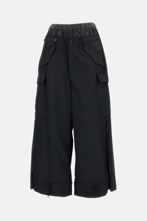 Junya Watanabe Wool Blend Baggy Cargo Trousers - Multicolor