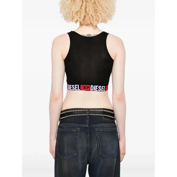 DIESEL® Crew Neck Sleeveless Logo Underband Top