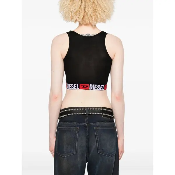 DIESEL® Crew Neck Sleeveless Logo Underband Top