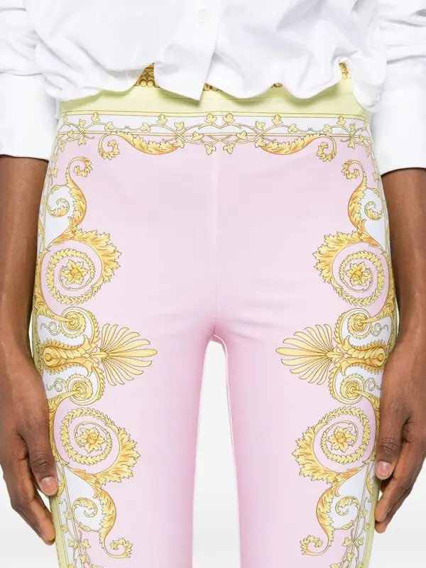 Versace Primavera Barocco Printed Leggings - Multicolor
