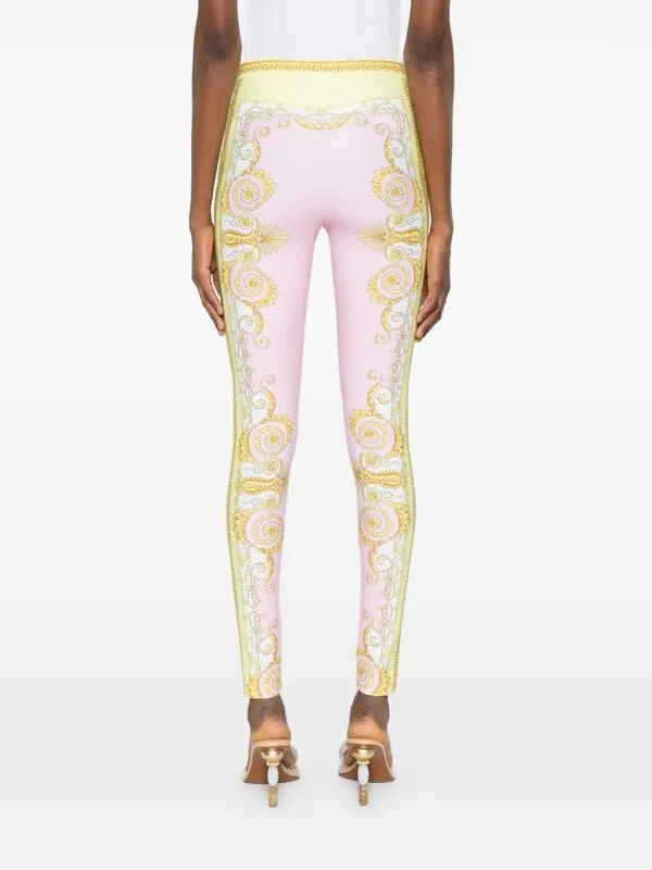 Versace Primavera Barocco Printed Leggings - Multicolor
