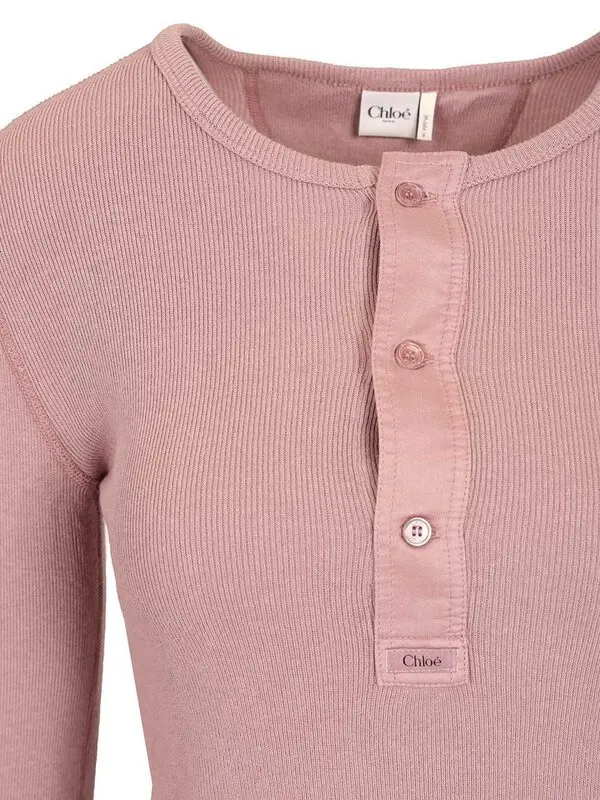 Chloé Cotton Henley Shirt - Multicolor