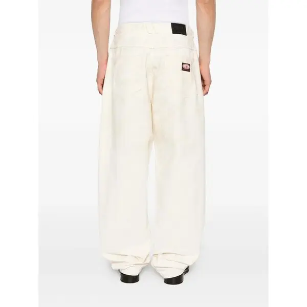 WILLY CHAVARRIA Denim Wide-leg Jeans - Cream