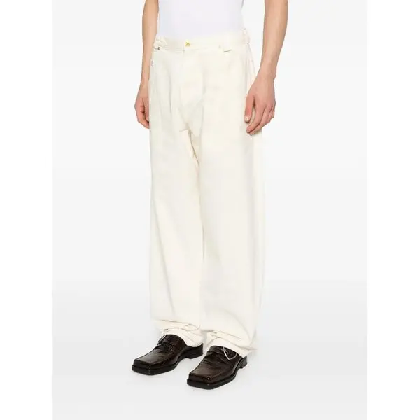 WILLY CHAVARRIA Denim Wide-leg Jeans - Cream
