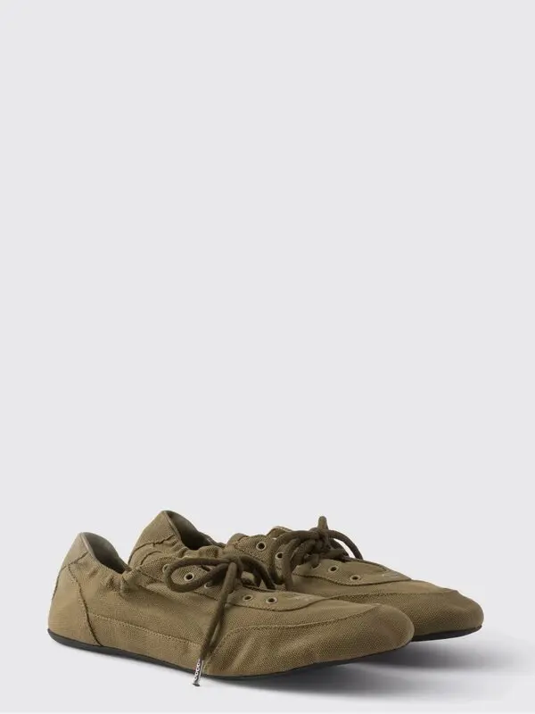 Prada Cotton Canvas Collapsible Sneakers - Green