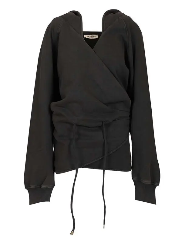 Attico Jersey Sweatshirt Dress - Black