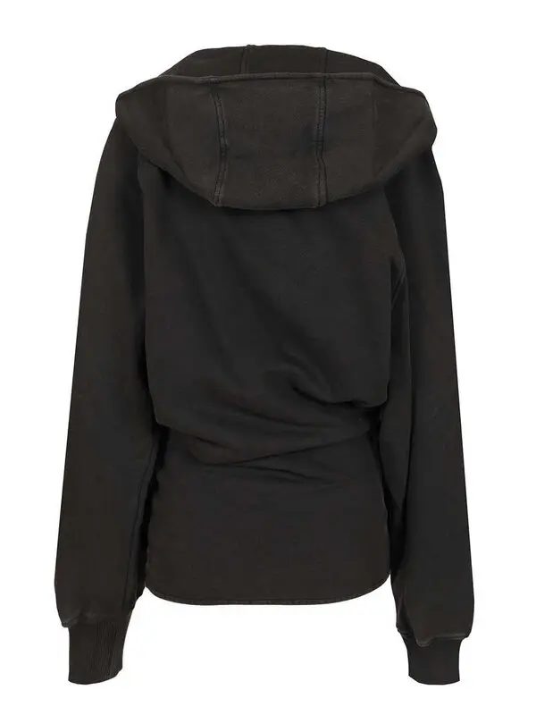 Attico Jersey Sweatshirt Dress - Black