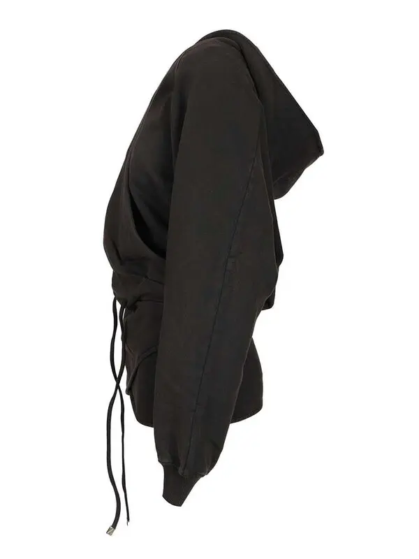 Attico Jersey Sweatshirt Dress - Black