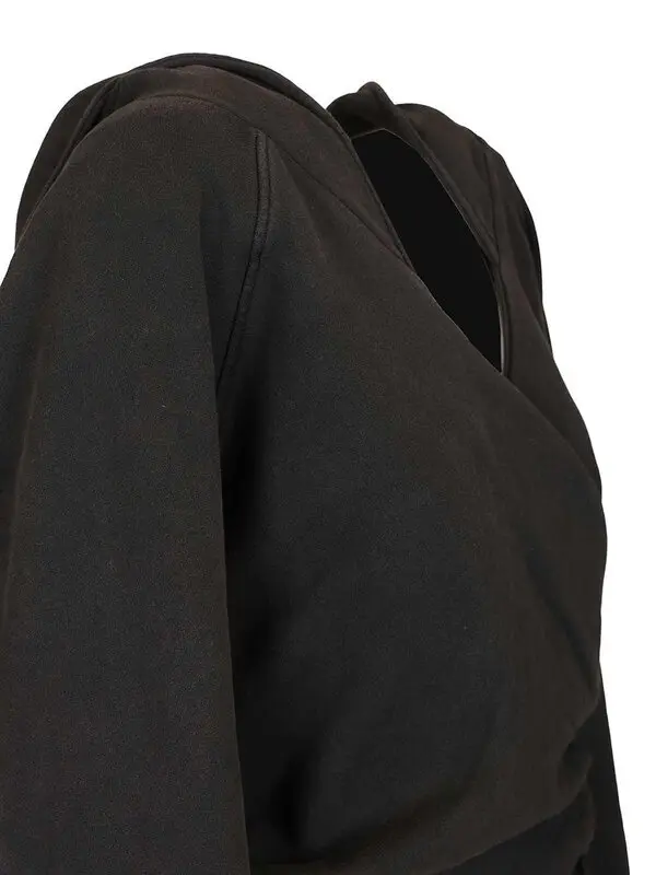 Attico Jersey Sweatshirt Dress - Black