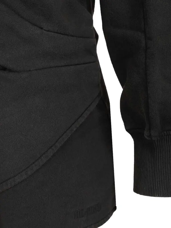Attico Jersey Sweatshirt Dress - Black