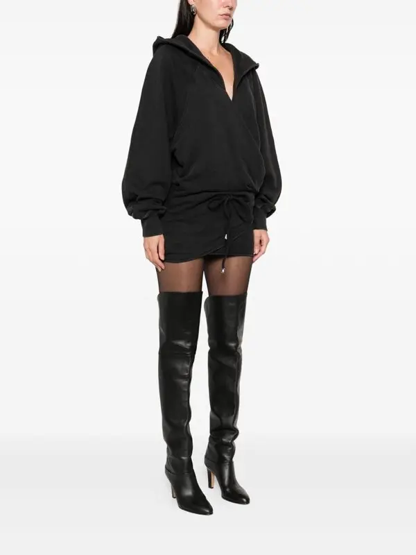 Attico Jersey Sweatshirt Dress - Black