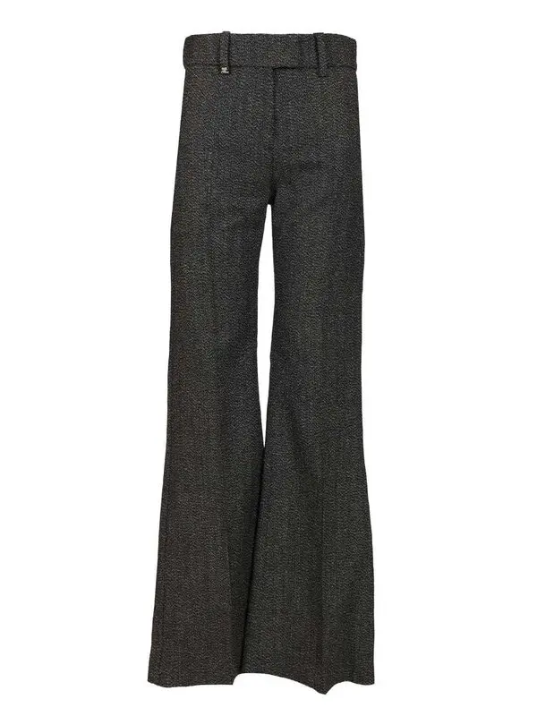 COURREGES Wide-leg Trousers In Caviar Wool - Black